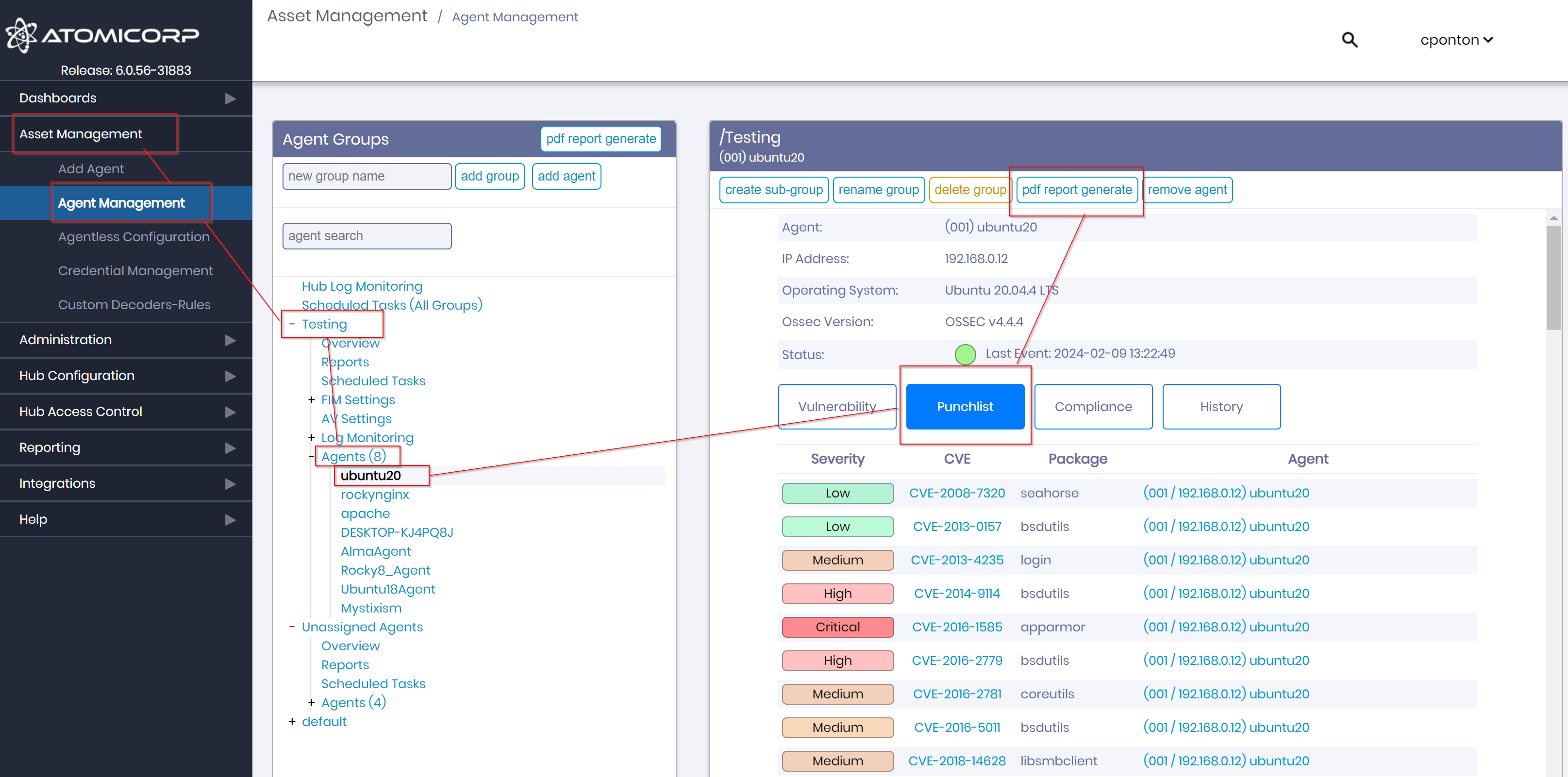 How To View Vulnerabilities By Agent Atomicorp